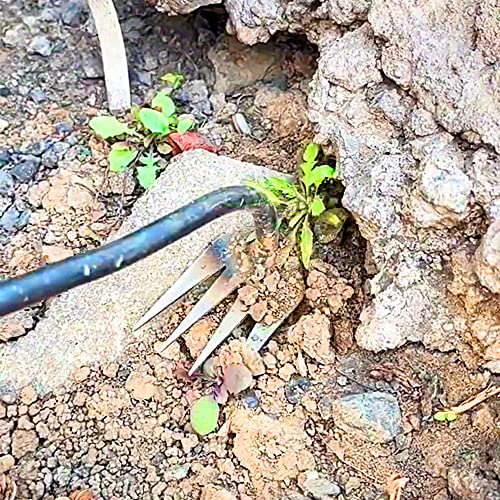2023 New Weeding Artifact Uprooting Weeding Tool, Manganese Steel Forged Weed Puller 4 Teeth Dual Purpose Weeder, High Strength Hand Remover Tool for Garden (B)