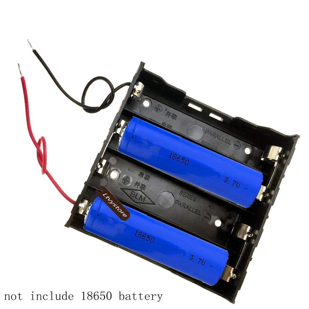 18650 Battery Case Holder, 3 Pcs 4 Slots x 3.7V 14.8Volt DIY Battery Storage Box, in Series Black Plastic Batteries Case for 4 x 18650 Ltvystore