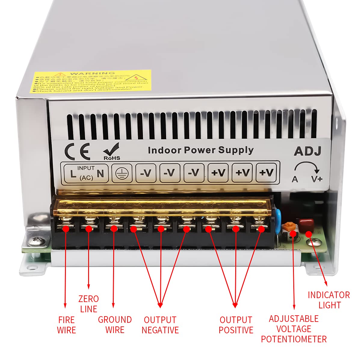Ac to DC 1000w 12V Power Supply 1000W 83.3A Switching Power Supply 12v Transformer Driver Display Switch Power Supply for CCTV Computer Project 3D Printer Industrial Supplies
