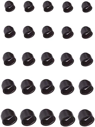 5x HEX NUT COVER CAP M4 TO M30 PROTECTION BOLT ROUND HEXAGON DOME BLACK SCREW HEAD CAR PLASTIC (Diameter M30 / Hex 46mm)