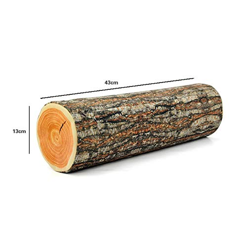 Throw Pillow, Creative Simulation Cylinder Tree Stump Shaped Throw Pillow Cushion Home Decor Brown