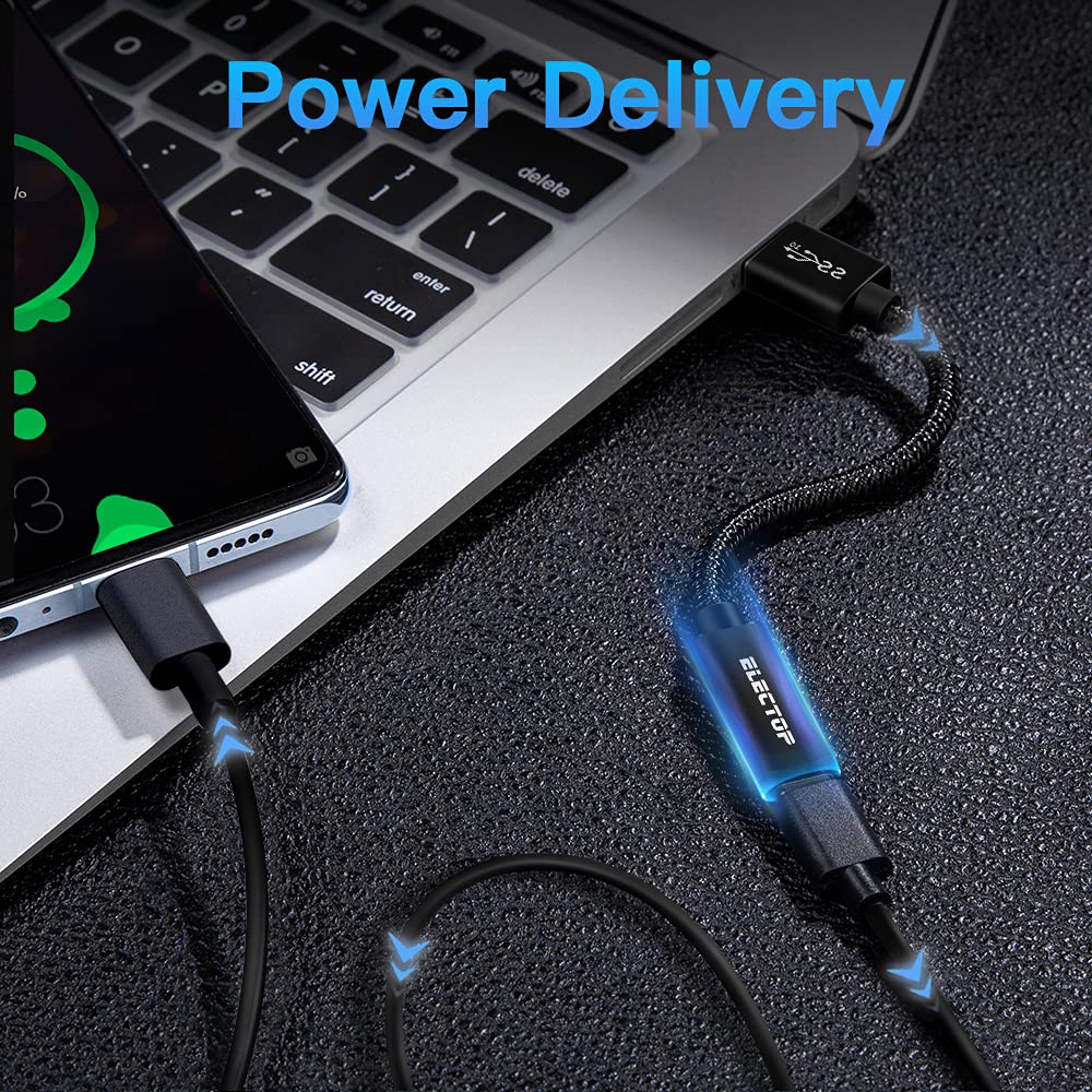 ELECTOP [10Gbps] USB C Female to USB Male Adapter Cable, USB 3.1 GEN 2 USB C Converter, Support Double Sided 10Gbps Data Transfer & Power Charging, USB A 3.1 to USB-C Cable