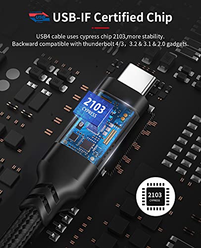 NIMASO [USB-IF Certified] Thunderbolt 4 Cable 3.3ft 40Gbps USB 4 Cable, USB C Display Cable with 8K Video and 100W Charging, Compatible with MacBook Pro, iMac, iPad, Thunderbolt 3 Cable, Hub,USB-C