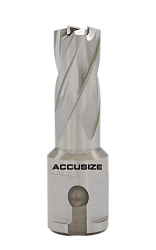Accusize Industrial Tools 9/16'' Cutting Diameter with 1'' Cutting Depth, H.S.S. Annular Cutter with Nitto One Touch Shank, CBN Ground, 1190-2014