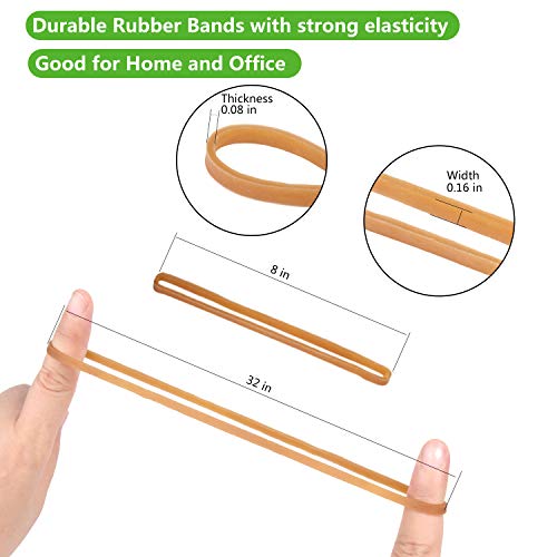 240 Pack Large Rubber Bands, Esee Heavy Duty Trash Can Band, Strong Elastic Bands for Office Supply, Garbage Cans, File Folders, Size 8 Inches