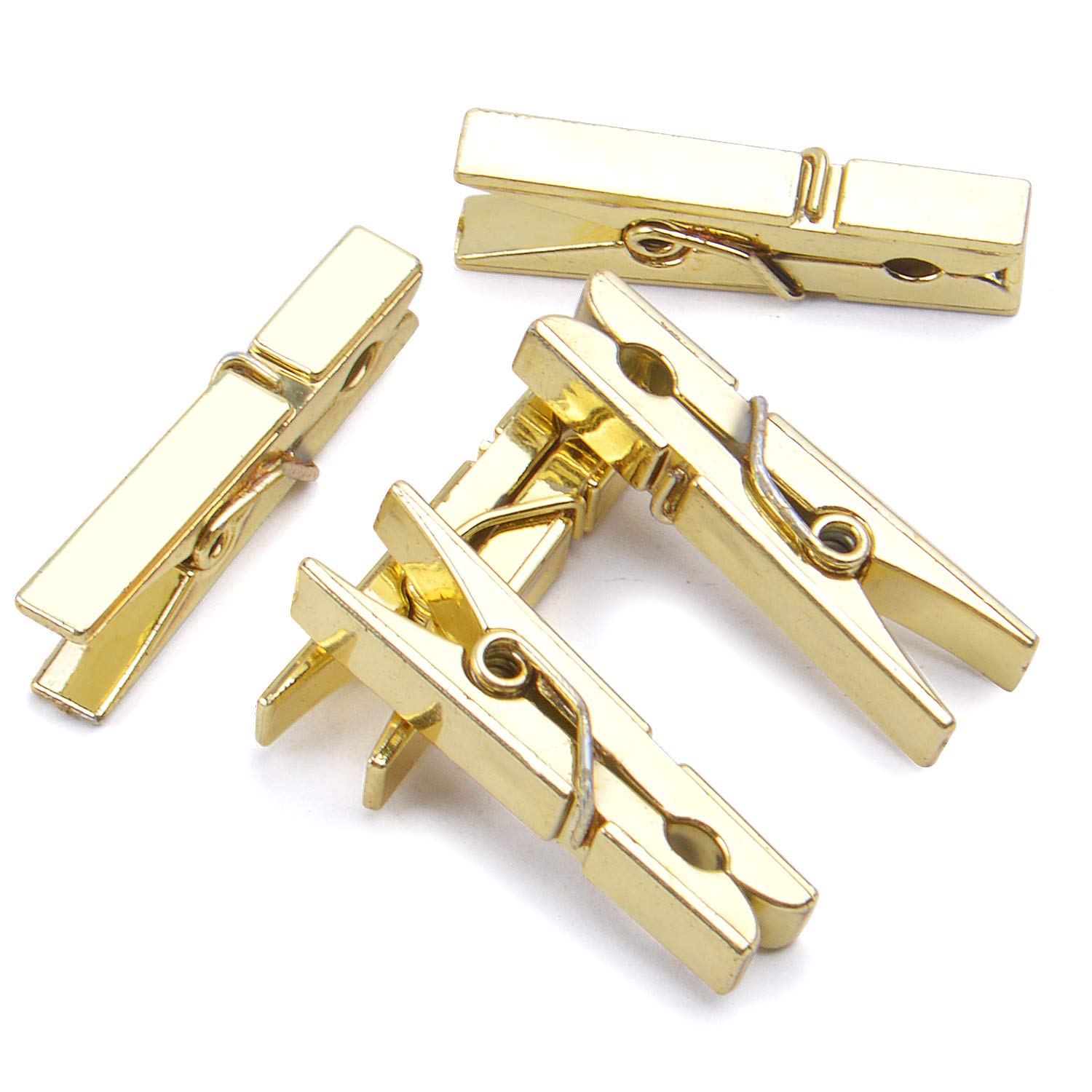 200 Pieces Photo Clips,Mini Rose Rold Plastic Utility Paper Clip Clothespins Clip