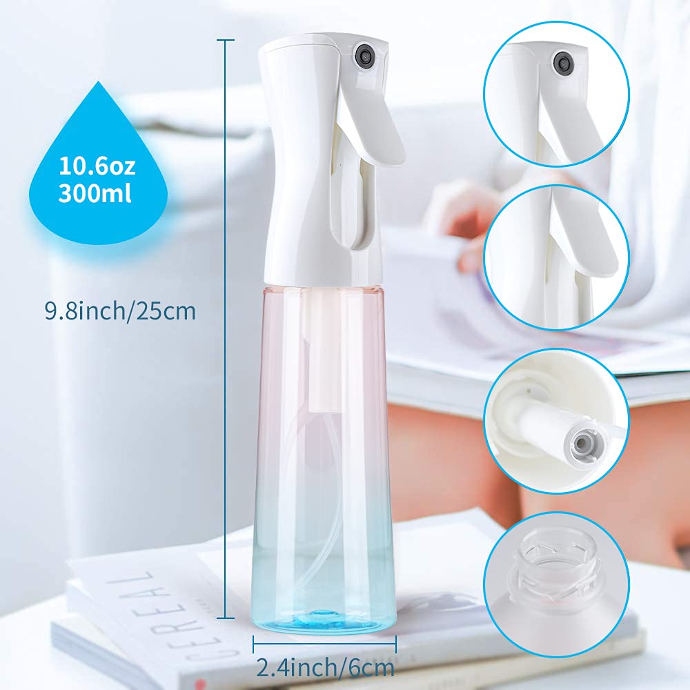 Continuous Hair Plant Mister Spray Bottle, Fine Empty Small Mist Spray Bottles, Water Alcohol Cleaning Mist Bottle for Curly Hair Styling Products,Plants,Barber Accessories