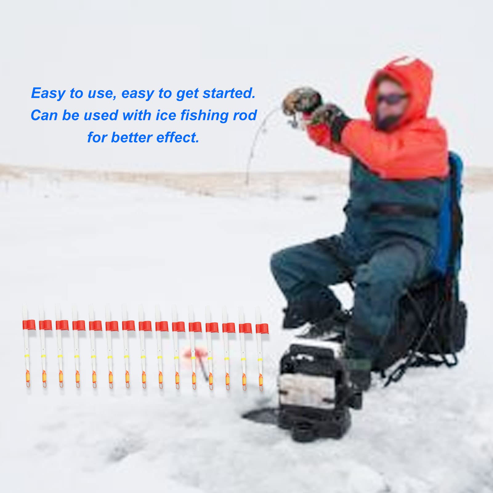 15pcs Ice Fishing Rod Top Tip Mini Winter Fishing Pole Extension Rods Fishing Tackle Tip(130mm)