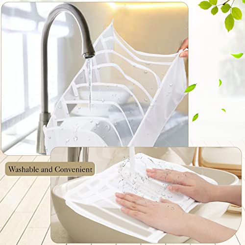 18 Pcs Drawer Organizers for Clothing Wardrobe Clothes Organizer Divider Foldable Mesh Closet Organizers and Storage for T-shirt, Jeans, Pants, Sock, Underwear, Bra (7 Grids, big and small)