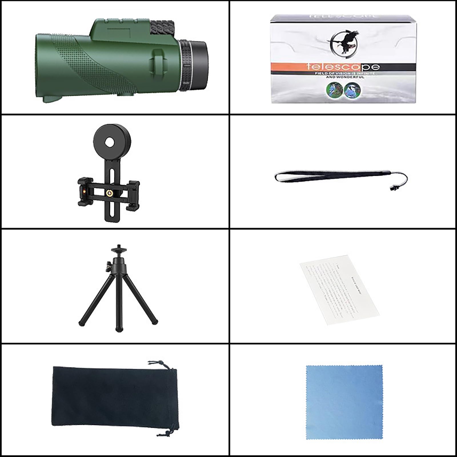10X40 HD Monoculars,Monoculars Telescope for Adults with BAK4 Prism & FMC Lens- Waterproof- for Bird Watching Hiking Camping Travelling