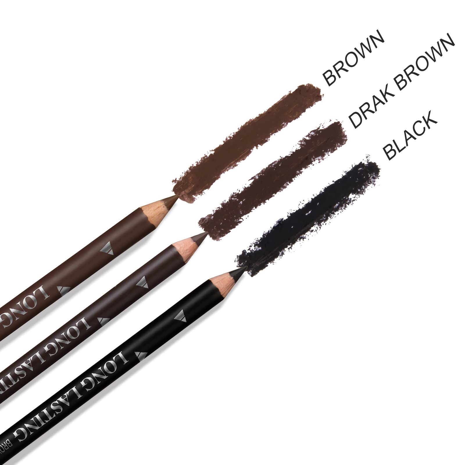 SUMEITANG 12 Pcs Dark Brown Eyebrow Pencil Eyeliner Makeup,Soft Textured,Easy to Color,Waterproof,Long Lasting Eyebrow Tint Pen for Fills in Sparse Areas and Gaps Create a Natural Eye Brow