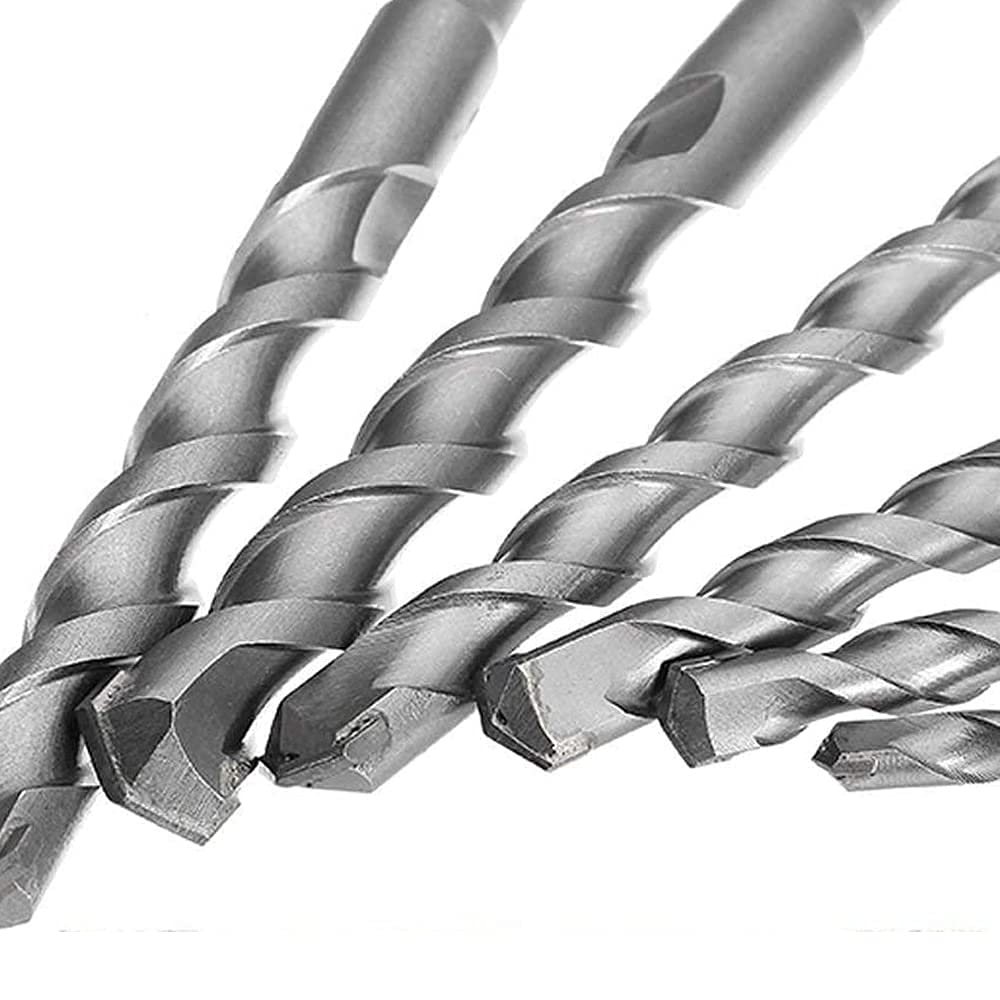 Mesee 6 Pcs SDS Plus Hammer Drill Bit Set Carbide Tipped SDS-Plus Rotary Hammer Drill Bits with Storage Box Rotary Electric Hammers Drilling Hole Tool, 6mm 8mm 10mm 12mm 14mm 16mm