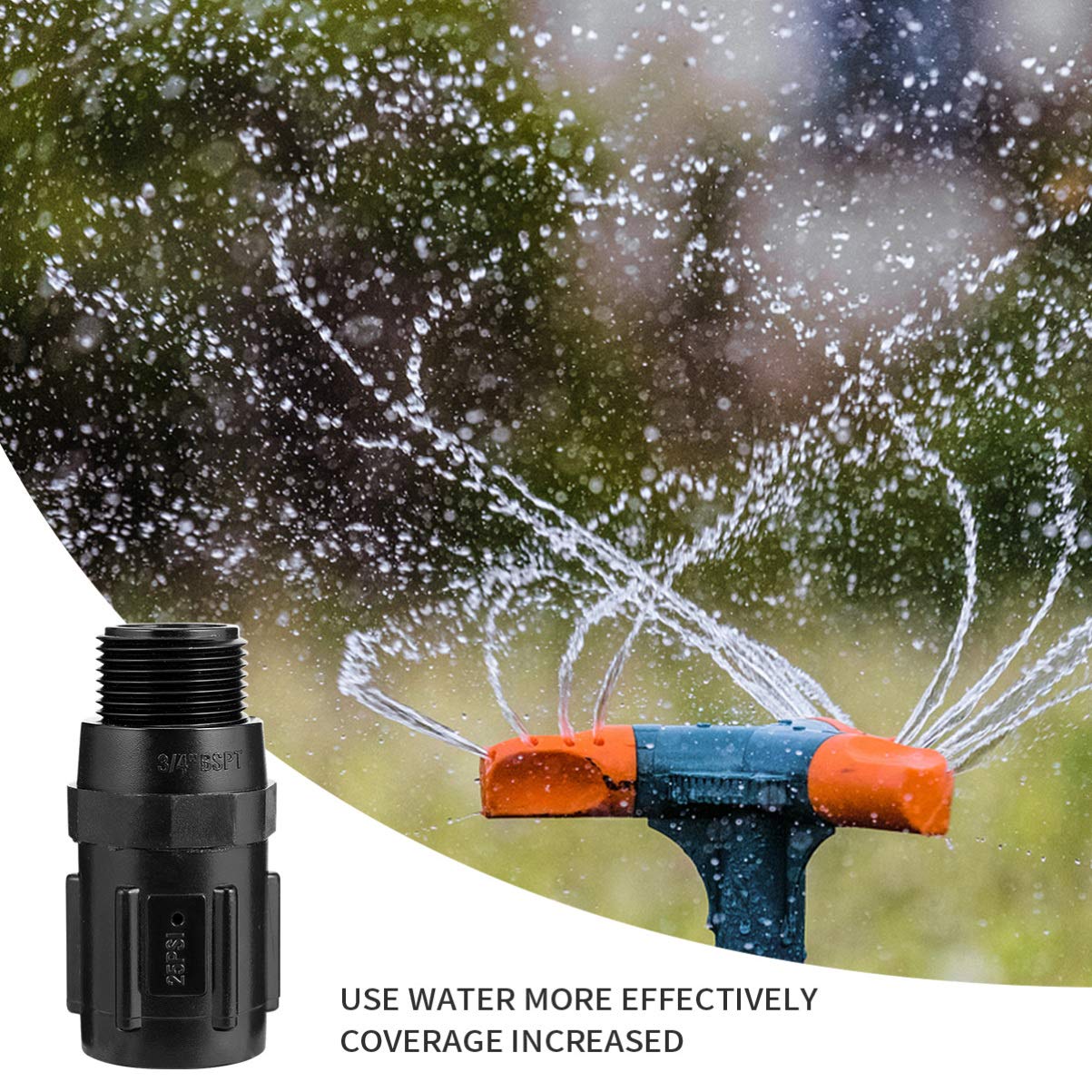 ibasenice Drip Irrigation Pressure Regulato- 3/4 inch Pressure Regulator Outdoor Drip Irrigation Water Distributing Regulator 25 PSI Replacement Reusable Pressure Regulato for Garden/Outdoor