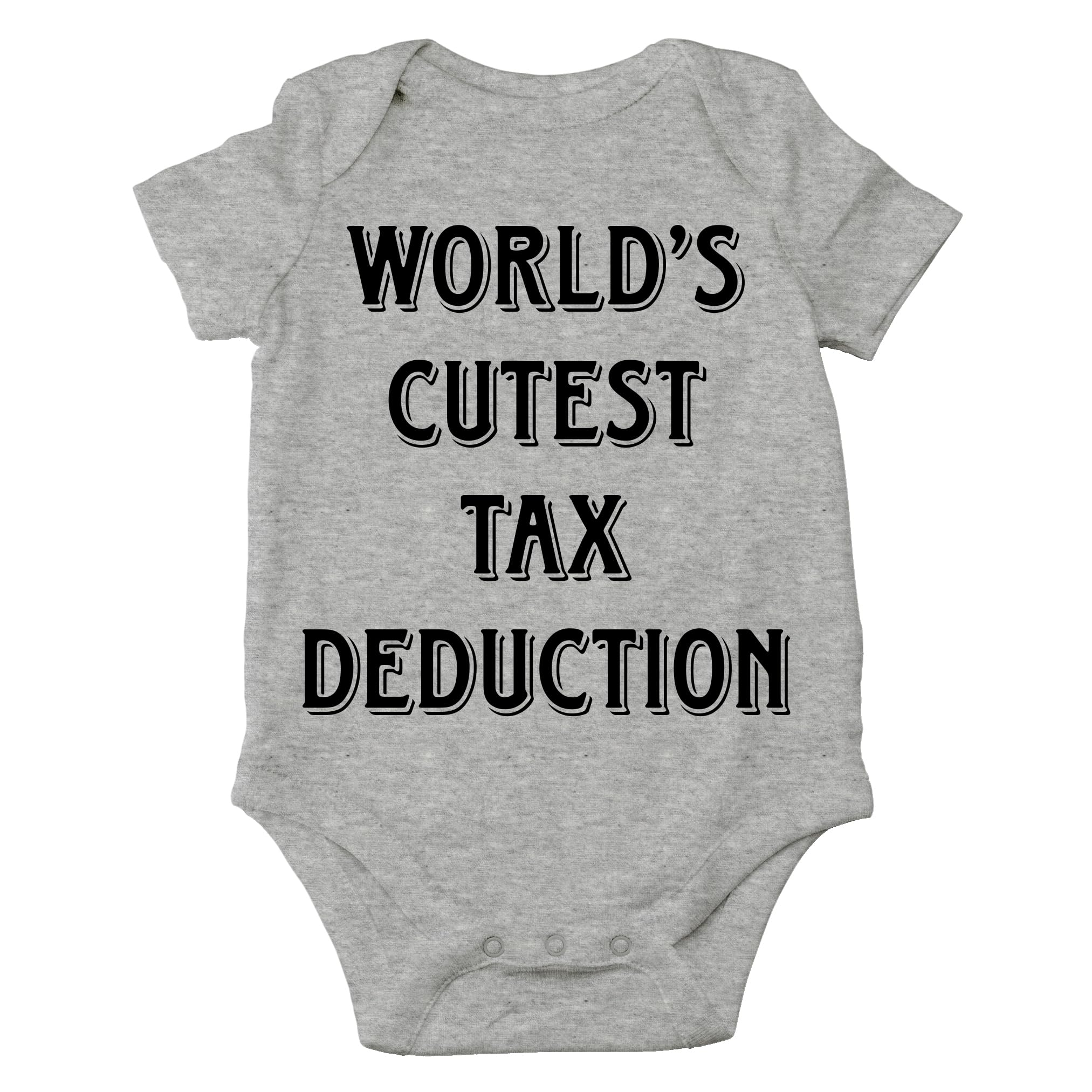 AW Fashions World's Cutest Tax Deduction Baby Bodysuit Adorable Newborn Infant Girl Romper Boy Clothes (Newborn, Sports Grey)
