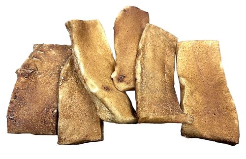 123 Treats Beef Cheek Chips Beef Basted Dog Chew 6" (2 pounds) All Natural Chews for Dogs | Great Rawhide Alternative