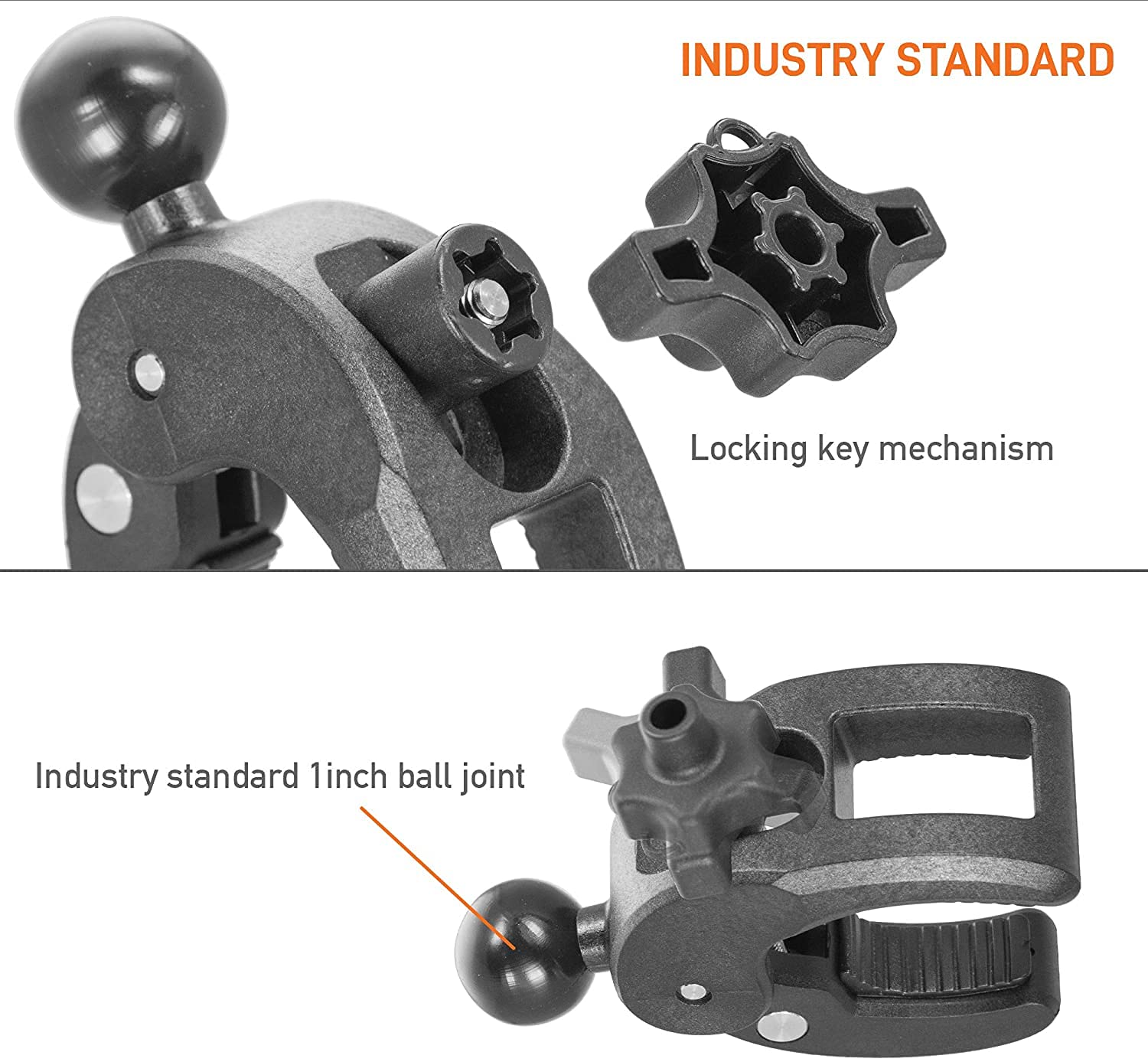 iBOLT sPro2 Accessibility Post/Pole/Rail/Handlebar Clamp Mount for Wheelchairs/Exercise Equipment. Fits Devices from 4.7 to 6.7 inches Wide/Tall (iPhone 11, Small Tablets, Nintendo Switch)