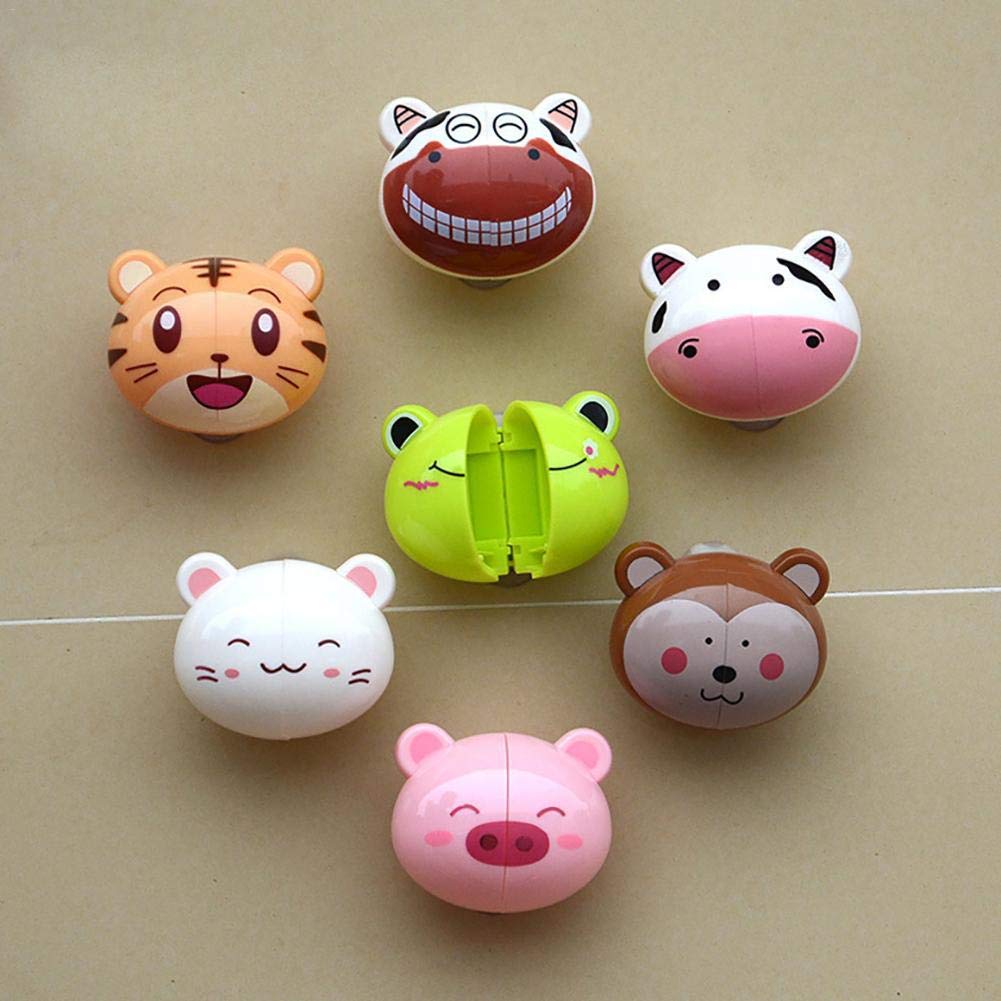 ST4U 5pcs Cute Cartoon Toothbrush Holder Head Toothbrush Grip Kids Animal Shaped Toothbrush Cover Manual Toothbrushes Sets Cartoon Sucker(random Style