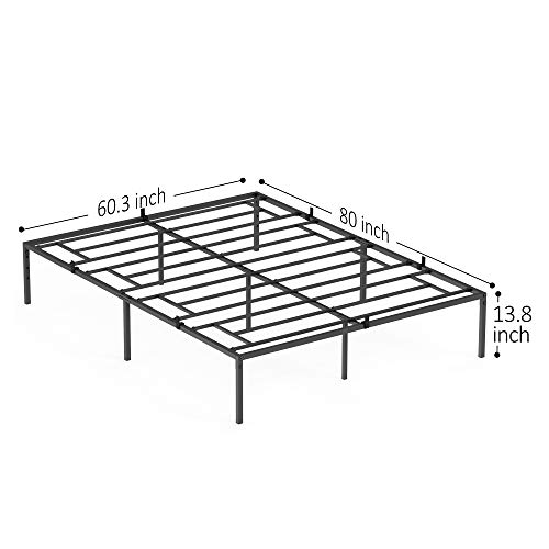 Alkmaar Amyove Queen Bed Frame,14 Inch Black Metal Queen Bed Frame,No Box Spring Needed Queen Size Platform Bed Frame (Queen)
