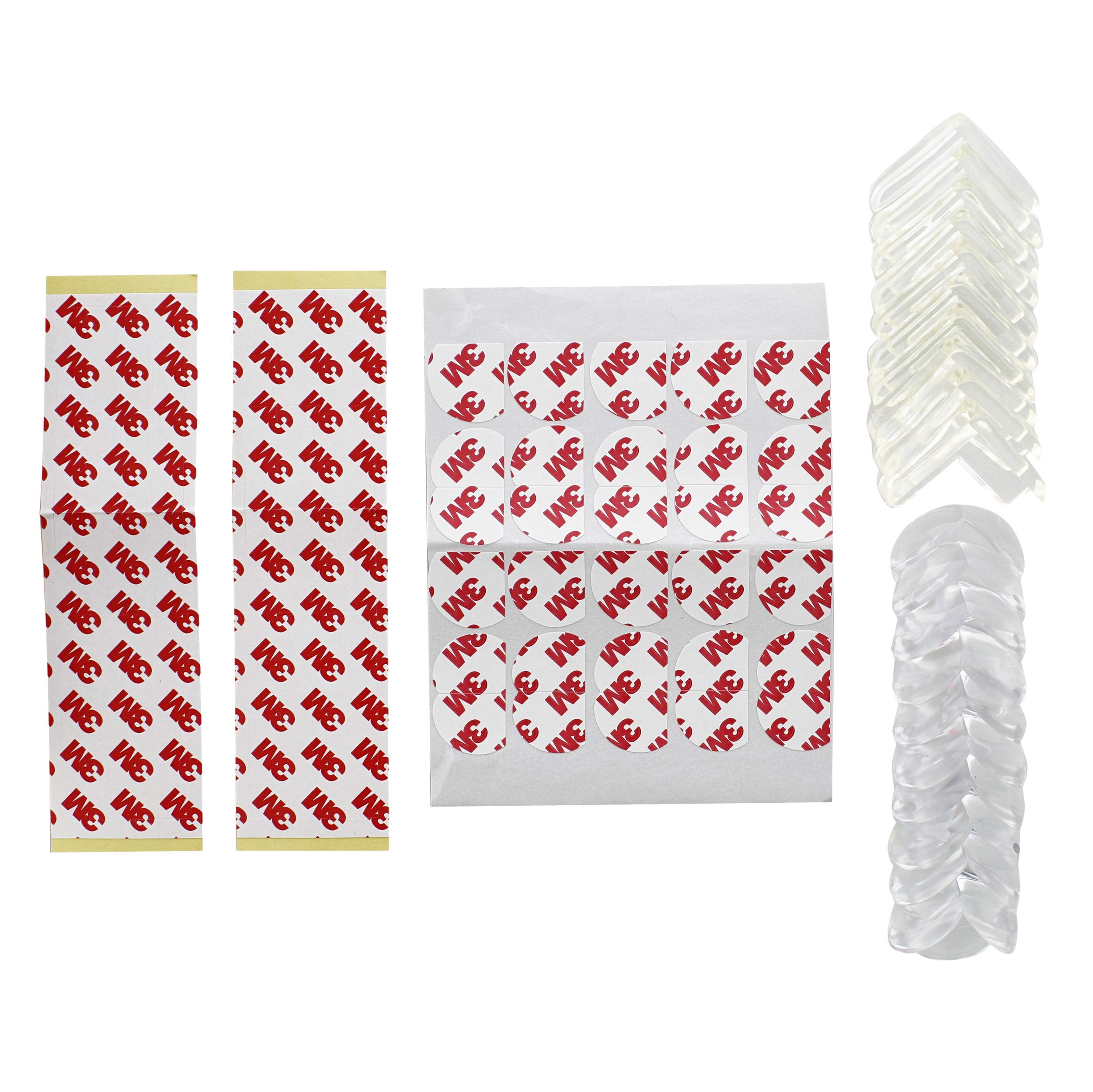 Acorn Baby Clear Corner Guards - 20pk Round and Square Baby Corner Protectors Baby Proofing Corner Guards with Adhesive
