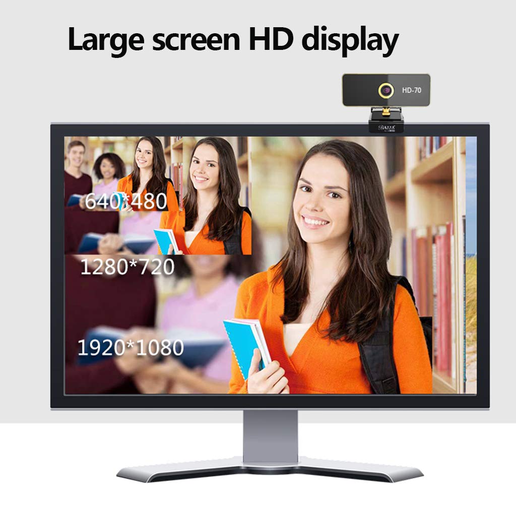 1080P Webcam with Microphone, PC Laptop Desktop USB Full Web Camera for Video Calling, Studying, Conference, Recording, Gaming with Rotatable Clip,White,1080P