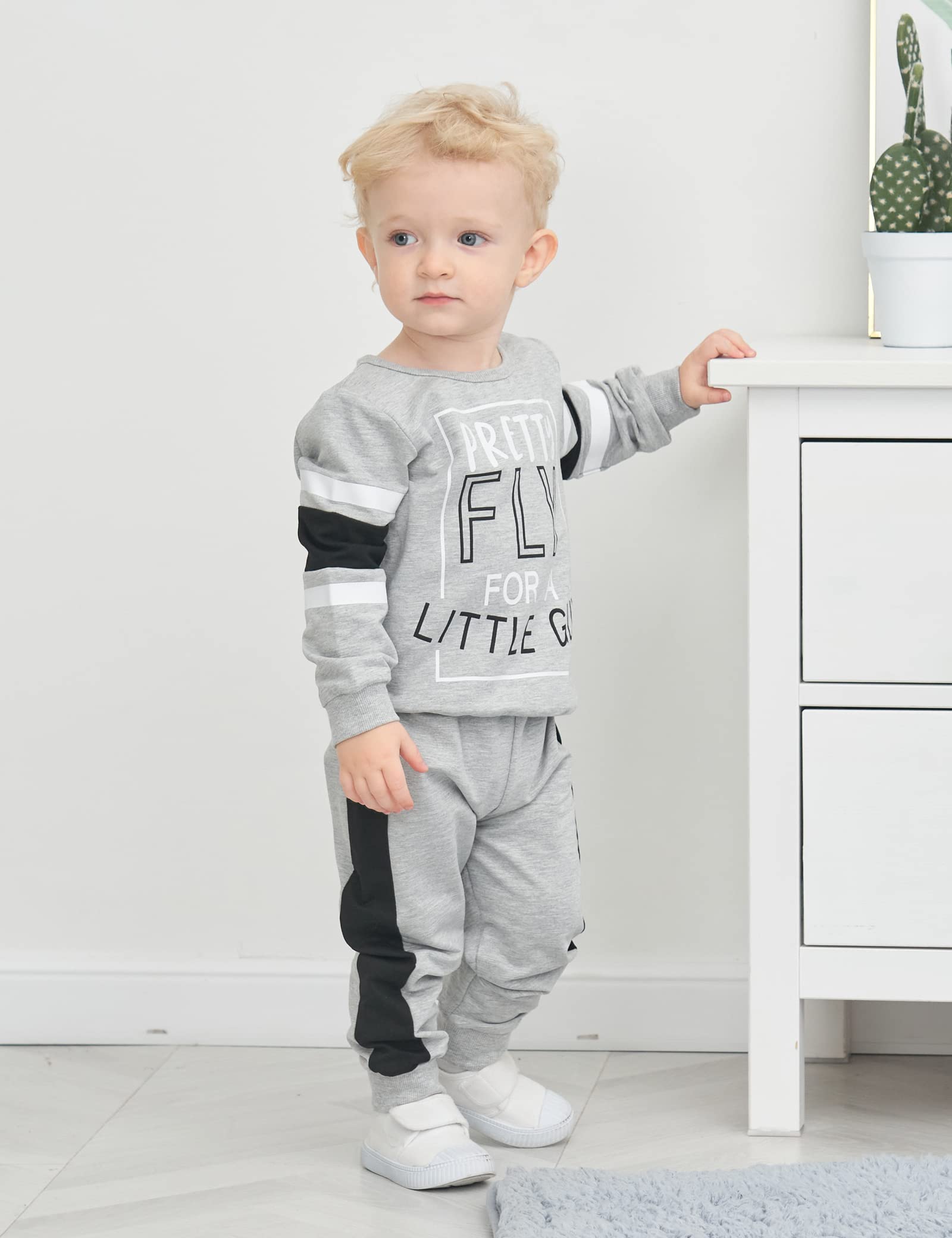 Menglang Toddler Boy Clothes Long Sleeve Pullover Sweatshirt Jogger Pant Sets 2 Piece Outfit 3T 4T Boys Clothes