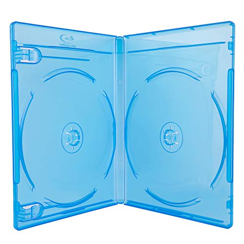 AcePlus® Double 2-Disc Blu-Ray Cases with 12mm Standard Thickness, Screen Printed Logo and Clear Wrap Around Sleeve (10-Pack)