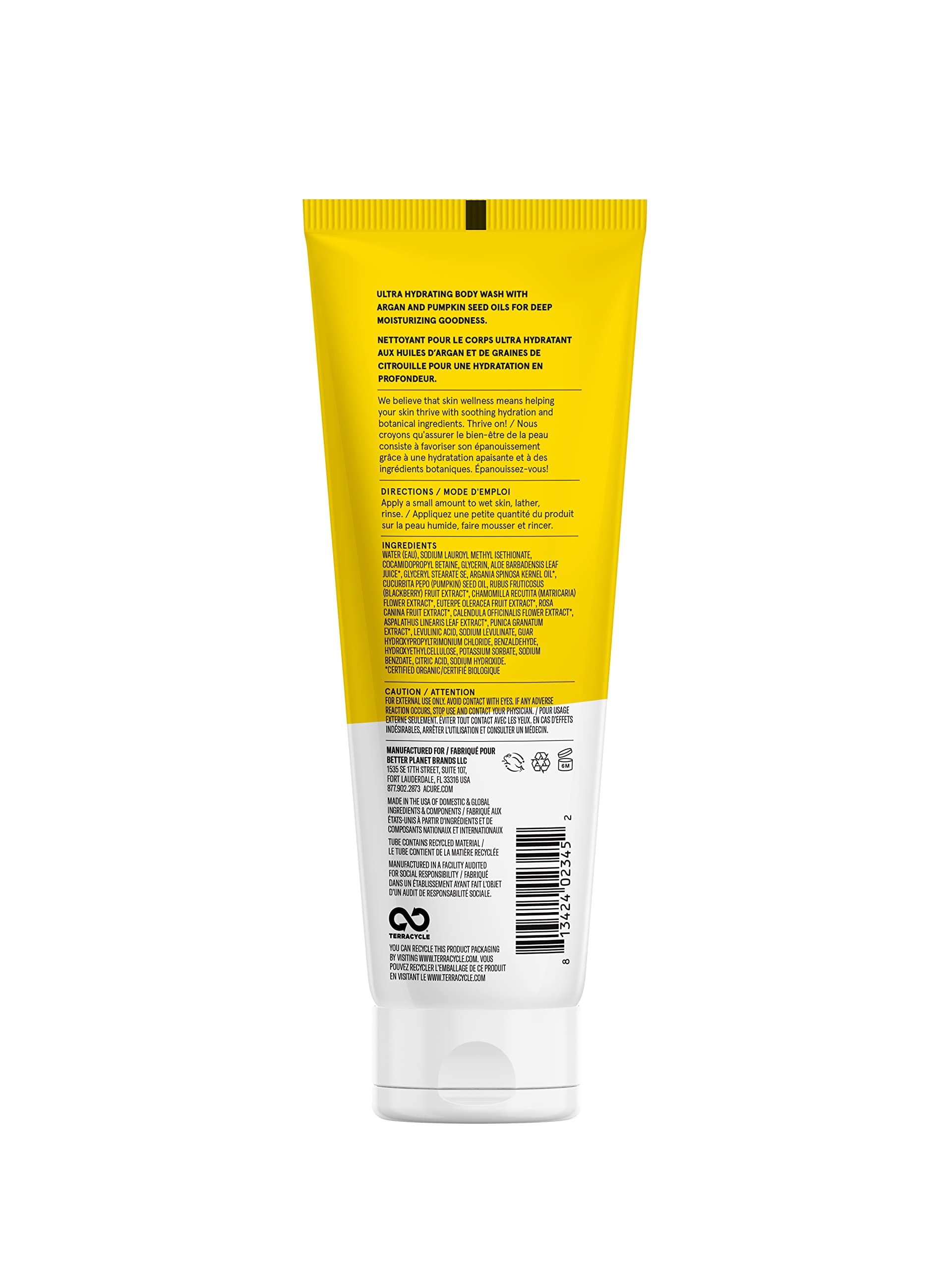 Acure Ultra Hydrating Body Wash | 100% Vegan | With Argan Oil & Pumpkin Seed Oil - 8 oz