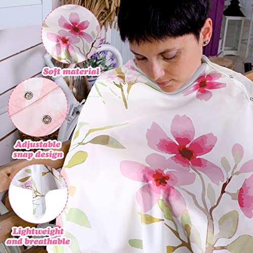 2 Pcs Baby Nursing Cover for Breastfeeding Soft Breastfeeding Cover for Infants Babies Nursing Apron Cover with Flowers and Leaf for Mother Breastfeeding