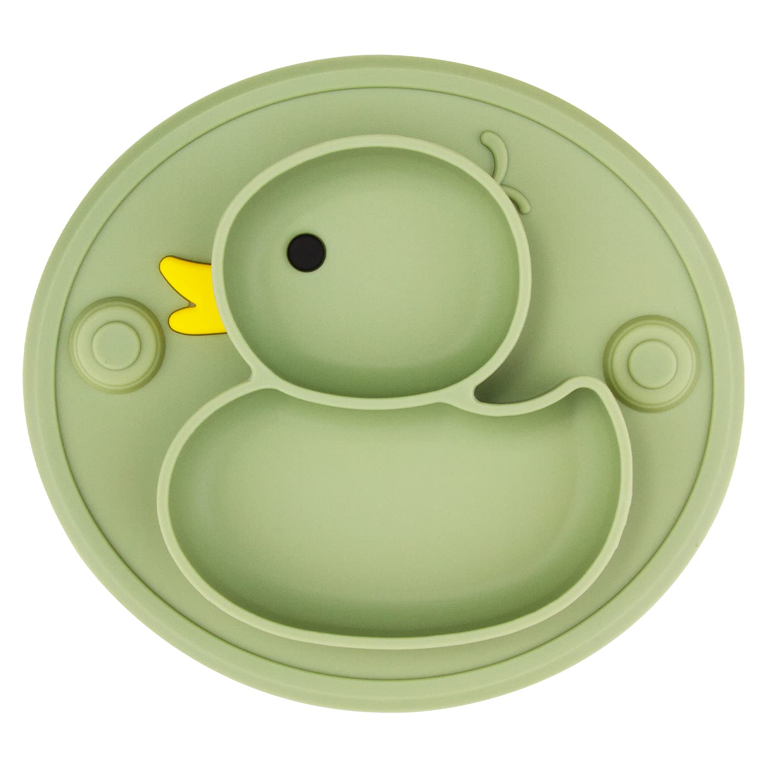 Qshare Toddler Plate, Portable Baby Plates for Toddlers and Kids, BPA-Free Strong Suction Plates for Toddlers, Dishwasher & Microwave Safe Silicone Placemat 9x6x1.4 inch