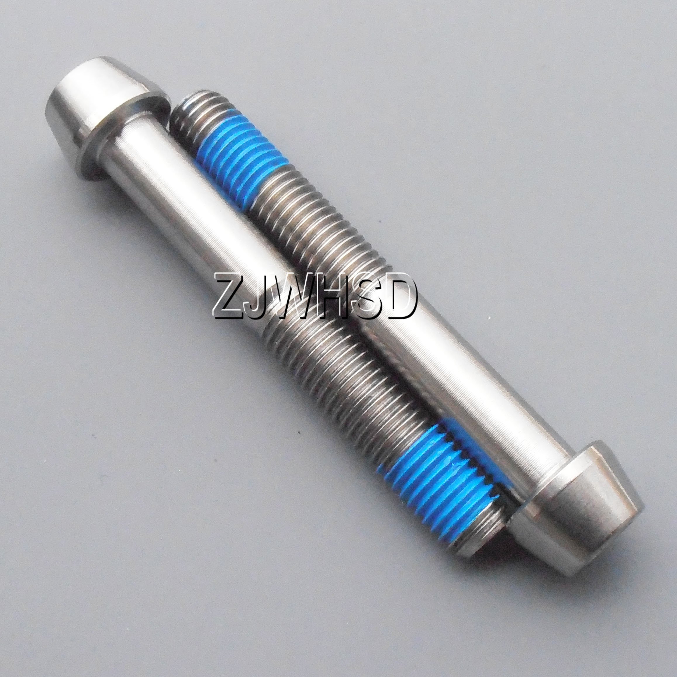 2pcs M7 x 50 mm Titanium Ti Screw Bolt Allen Hex Taper Socket Cap Head + Blue Thread Lock/AerospaceGrade