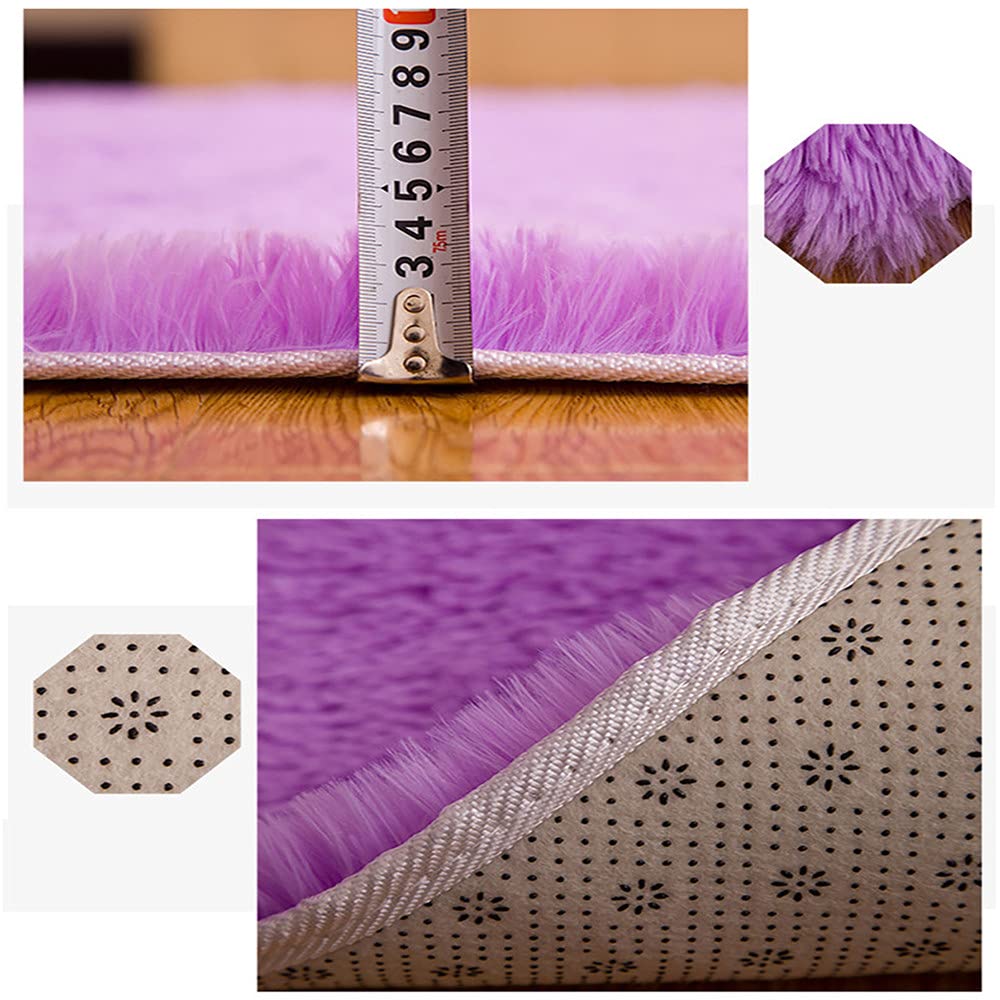 gdmgdr Soft Oval Nursery Rug for Girls Room Bedroom Oval Home Decor, 2.6' X 5.3', Purple