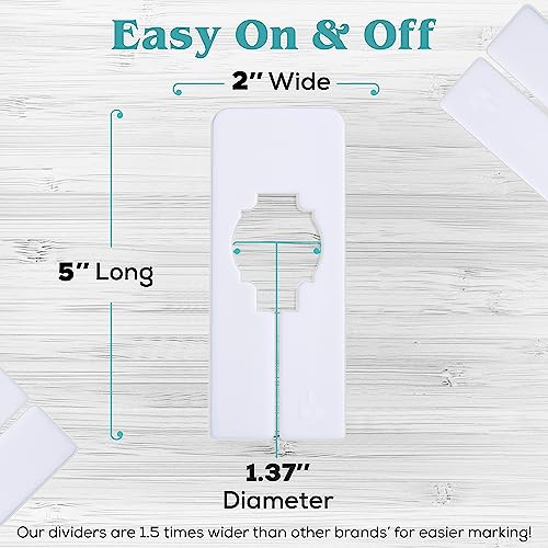 30 Closet Dividers for Hanging Clothes- Rectangle Clothing Size Dividers for Racks, Slim White Closet Divider Set with Marker (30 SLIM)
