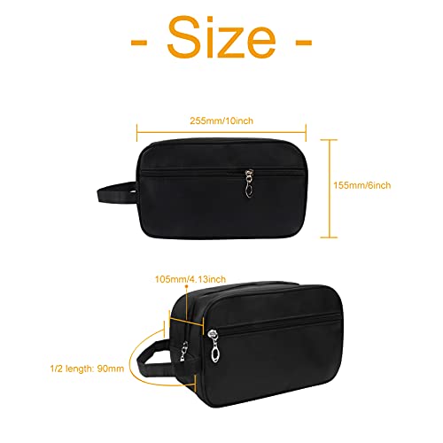 YEEPSYS Toiletry Bag for Men, Water Resistant Mens Shaving Bag for Travelling, Travel Dopp Kit for Toiletries Accessories (Black)