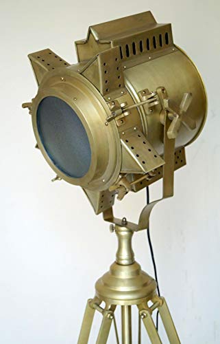 Hollywood Antique Heavy Classic Spot Light Search Light Tripod Floor Lamp Stand Collectibel