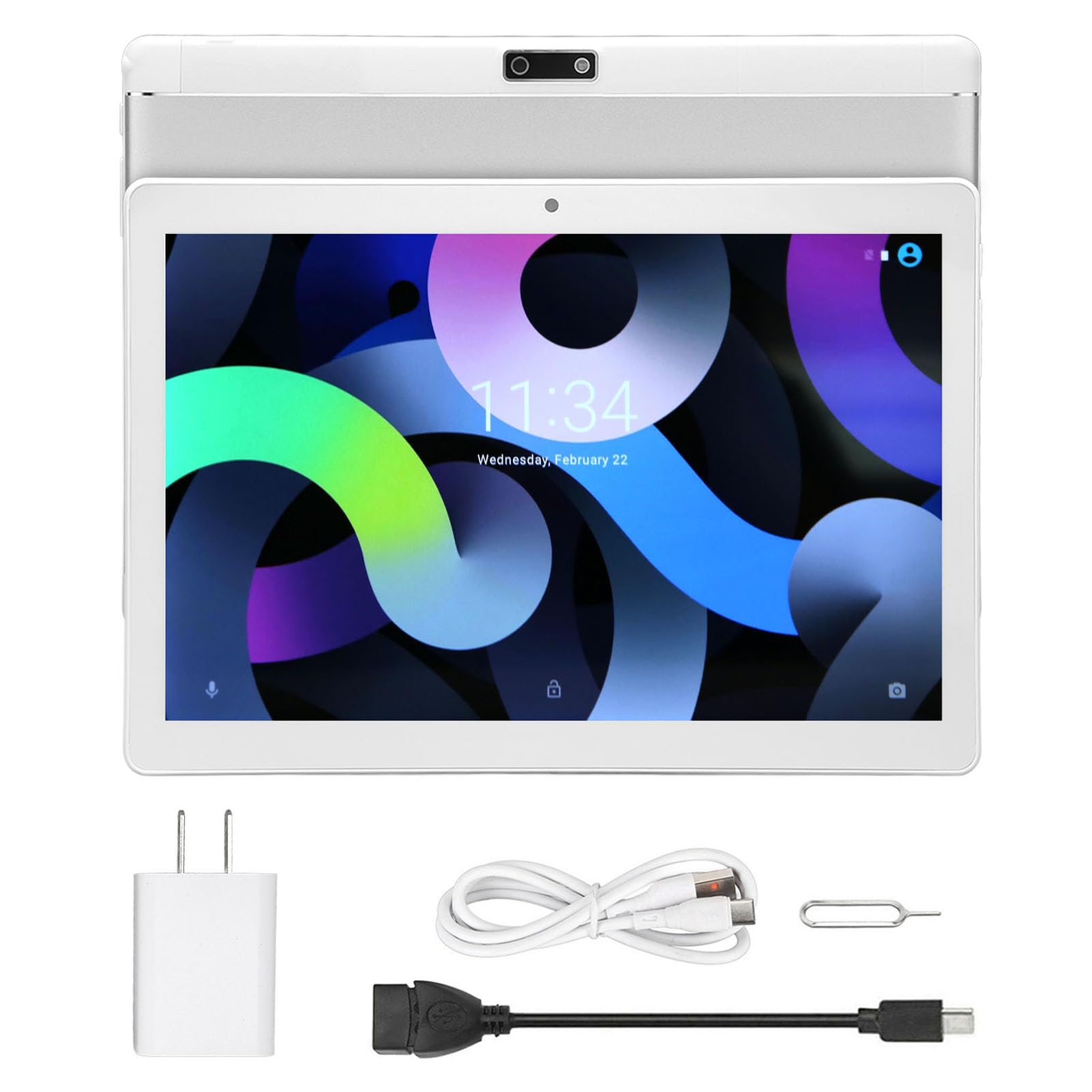10.1 Inch Tablet, 4G Call 5G WiFi 12GB RAM 256GB ROM Tablet PC, 1920x1200 IPS 8MP 20MP Cameras Tablet for Business, Office, Family, School (US Plug)