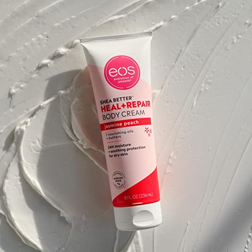 eos Shea Better Body Cream - Jasmine Peach | Natural Body Lotion and Skin Care | 24 Hour Hydration with Shea Butter & Oil | 8 oz