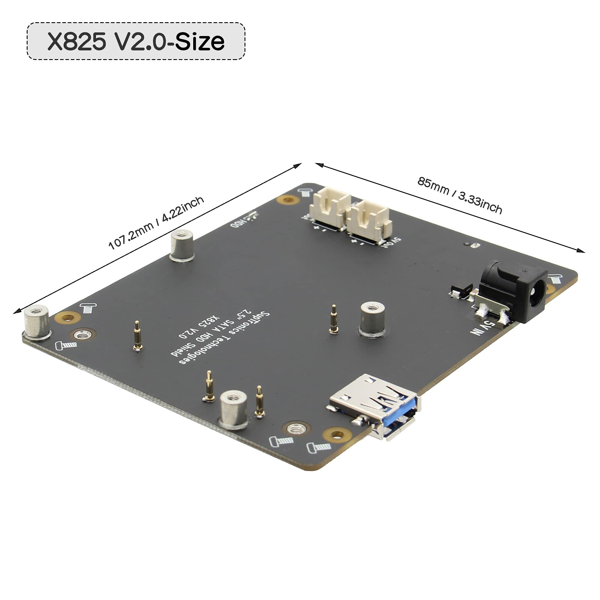 Geekworm for Raspberry Pi 4 SATA Storage, X825 V2.0 2.5 inch SATA HDD/SSD Expansion Board UASP Supported Compatible with Raspberry Pi 4 Model B 1GB/2GB/4GB/8GB Only(Not Include Raspberry Pi)