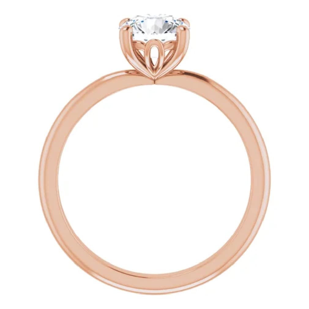 10K Solid Rose Gold Handmade Engagement Rings, 1 CT Round Cut Moissanite Diamond Solitaire Wedding/Bridal Rings for Women/Her, Minimalist Anniversary Ring Gifts (8)