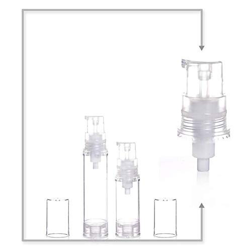 erioctry 12Pcs 10ML Empty Refillable Cosmetic Containers Cream Lotion Bottles Portable Clear Plastic Airless Vacuum Pump Bottle Sample Packing Toiletries Liquid Storage Vial Jars
