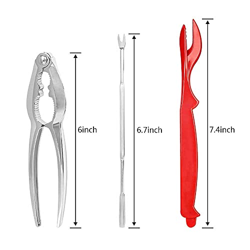 30 PCS Seafood Tools Include Crab Crackers, Seafood Scissors, Lobster Sheller, Crab Hammer,and Shellfish Forks,Nutcracker Set