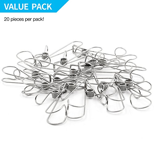 20 Pack Laundry Hooks Clothes Pins Hanging Clips Metal Baby Delicate Item Hanger Rack Office Home Travel Portable