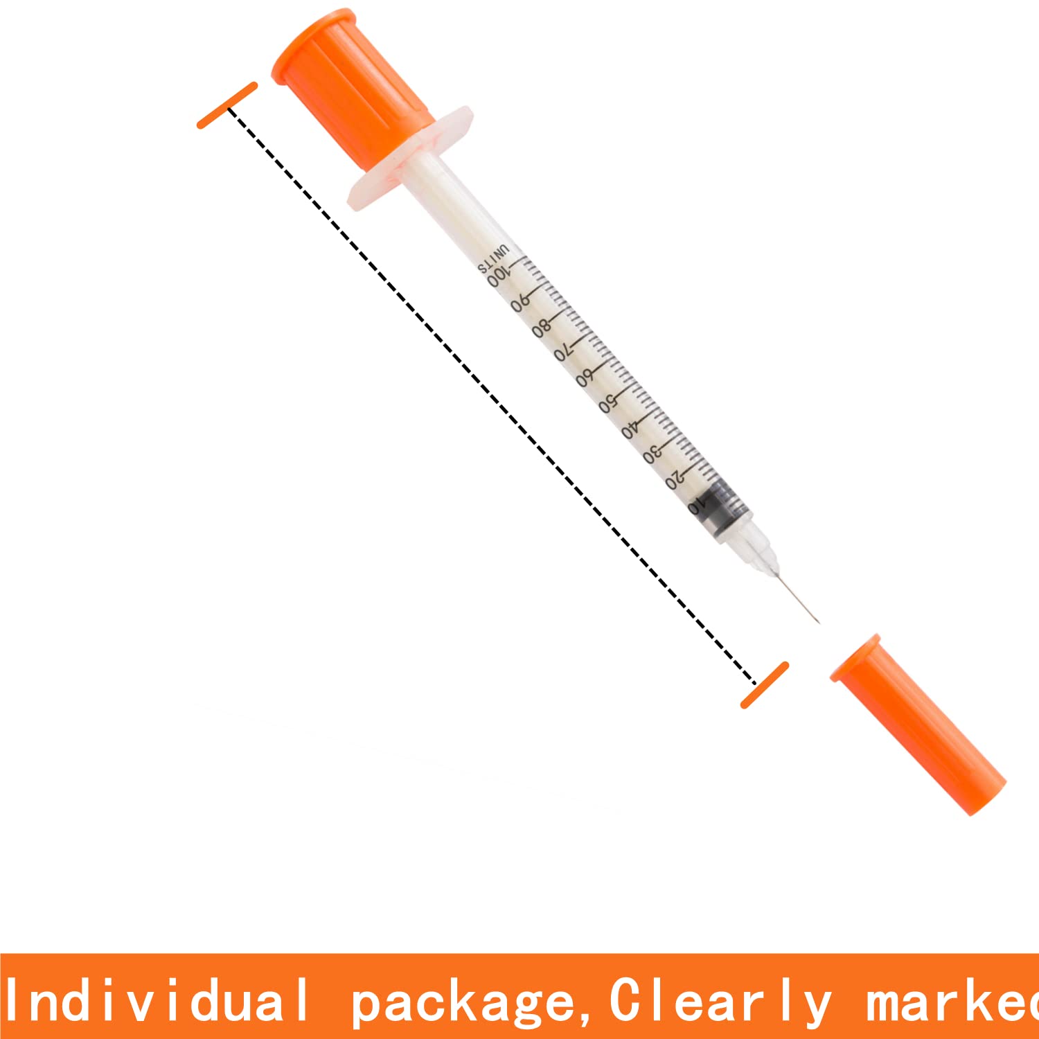 20 Pack 1ml 1cc Plastic Measuring Cylinder with 30Ga 0.5 Inches, Individually Sealed Packaged