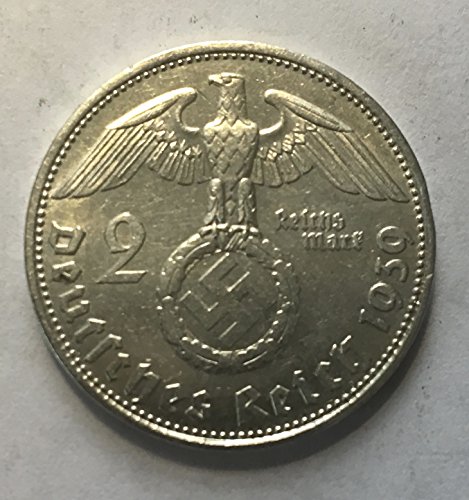 1936 - 1939 Nazi German Two Reichsmark $2 Two Reichsmark Condition Choice Very Fine Details