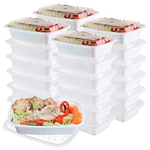 50-Pack meal prep Containers - Single 1 Compartment bowls with Lids Reusable food Storage Lunch Boxes β Bento Box, BPA-Free Food Grade β Microwave, Freezer & Dishwasher Safe β (24 Oz)