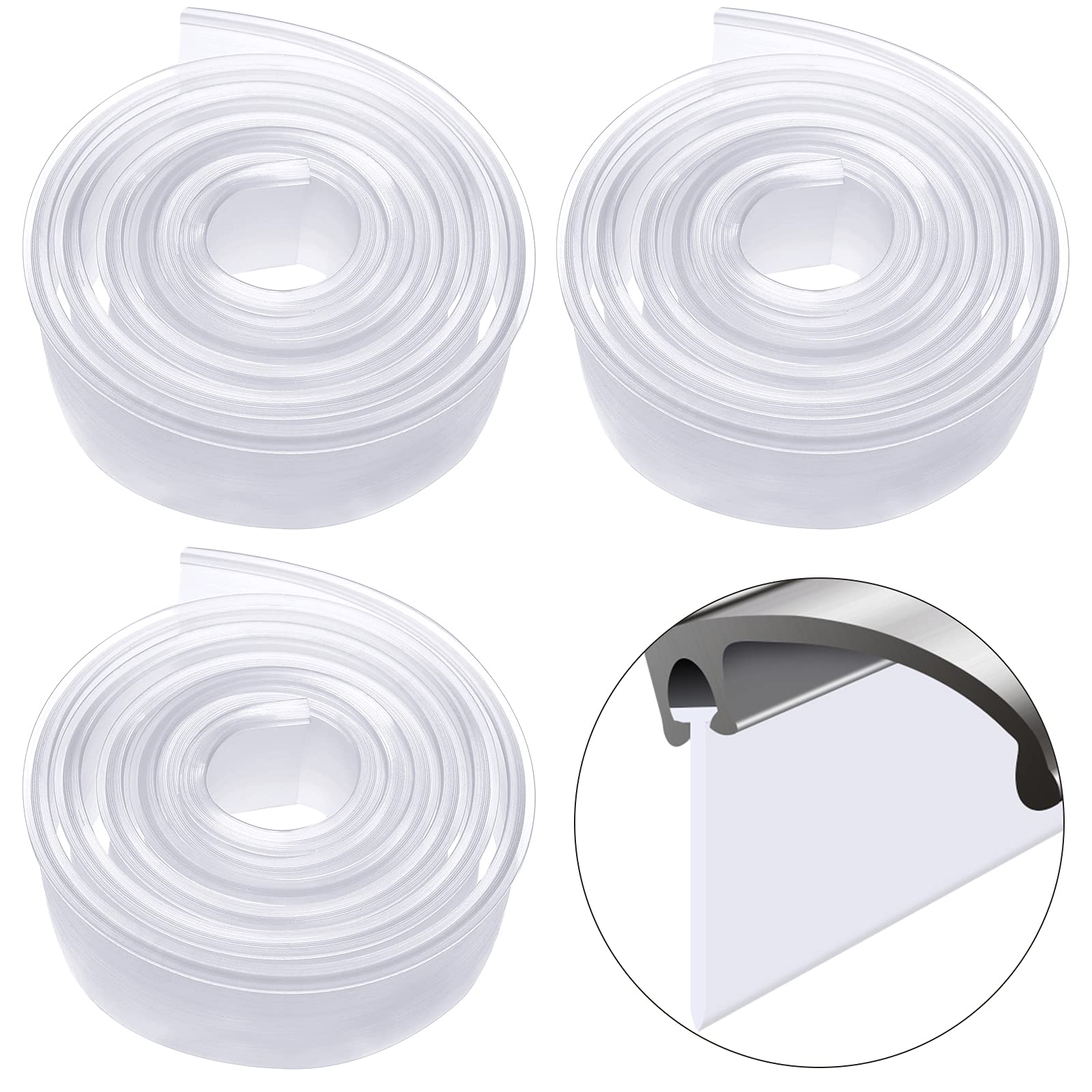 108 Inch Clear Shower Door Bottom Seal T Shaped Shower Door Seal Strip Framed Shower Door Drip Sweep Replacement Parts for Bathroom