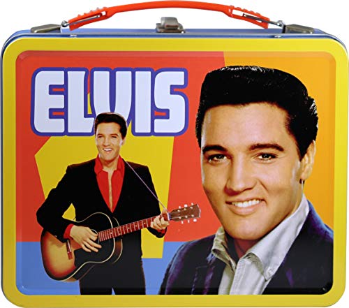 AQUARIUS Elvis Retro Fun Box - Sturdy Tin Storage Box with Plastic Handle & Embossed Front Cover - Officially Licensed Elvis Merchandise & Collectible Gift for Kids, Teens & Adults