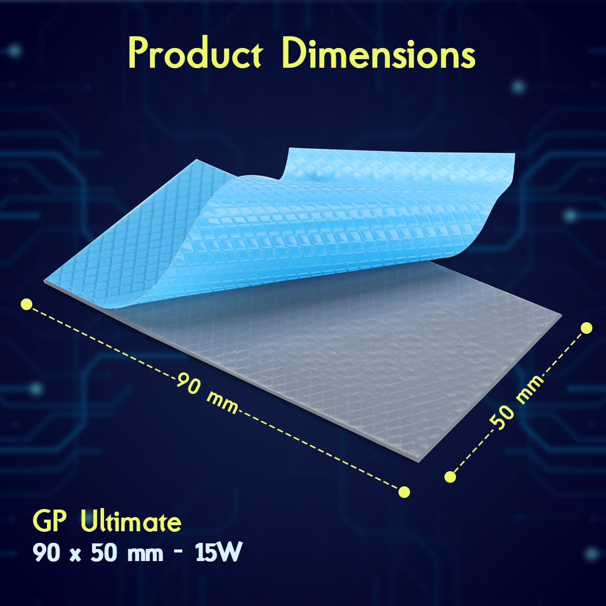 Gelid Solutions GP-Ultimate 15W- Thermal Pad 90x50x2.0mm. Excellent Heat Conduction, Ideal Gap Filler. Easy Installation.