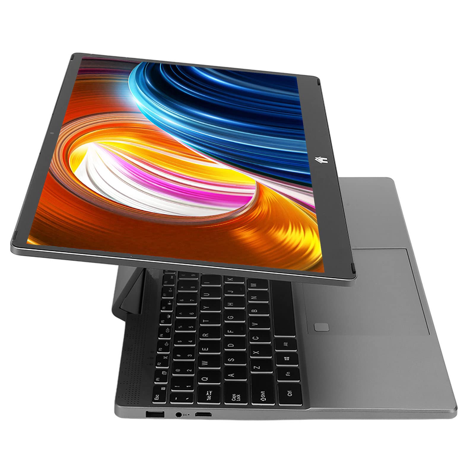 15.6 Inch HD 2 in 1 Touchscreen Laptop, Flip Convertible Home & Education Laptop with N95 Series CPU, 12GB DDR5, Fingerprint Unlock, Webcam, Backlit Keyboard, Gravity Sensor (12GB+1TB US Plug)