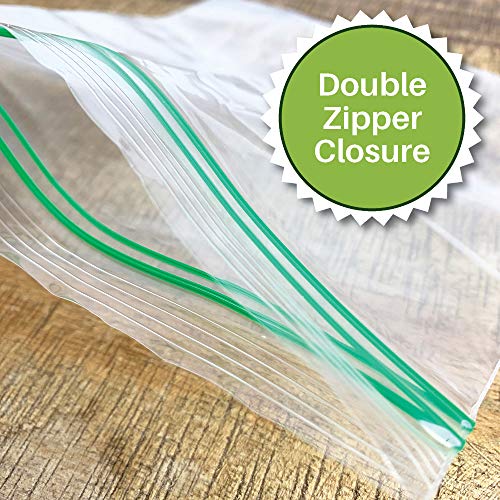 500 count - 7.88" x 7.88 Square Double Zipper Reclosable Resealable Lock Seal Zip Bags, 2 mil, Food Safe, BPA Free