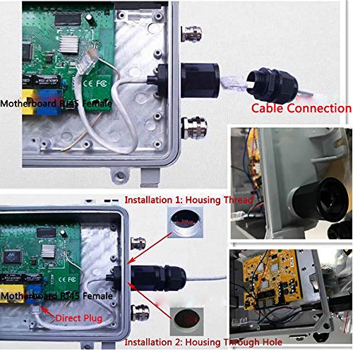 ANMBEST 5PCS M25 RJ45 Waterproof Cat5/5e/6 8P8C Connector IP67 Ethernet LAN Cable Connector Double Head with Shield Cat5E Network Cable Outdoor LAN Coupler Adapter Male to Female